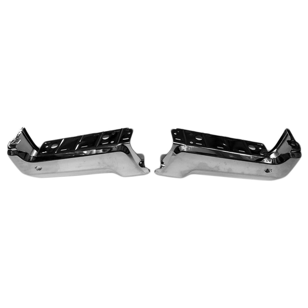 Rear 2-Pc Left And Right Bumper End Set [step Bumper Face Bar] Chrome ...