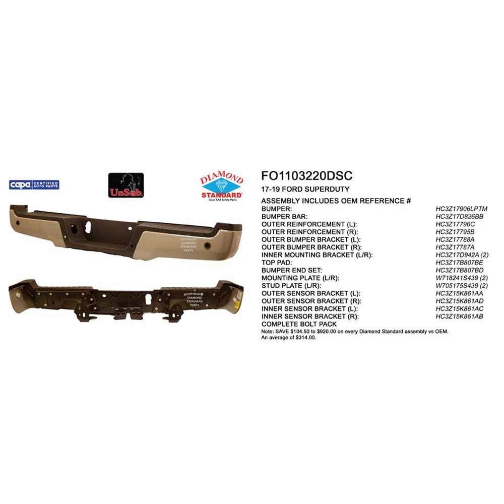Rear Step Bumper Assembly 2017-2022 Ford F-250 Super Duty, F-350 Super ...