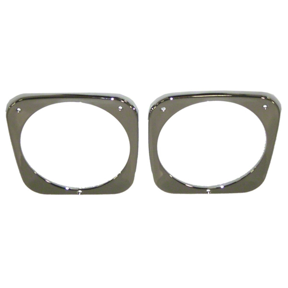 Driver And Passenger Side Pair Of Chrome Steel Head Light Bezels ...