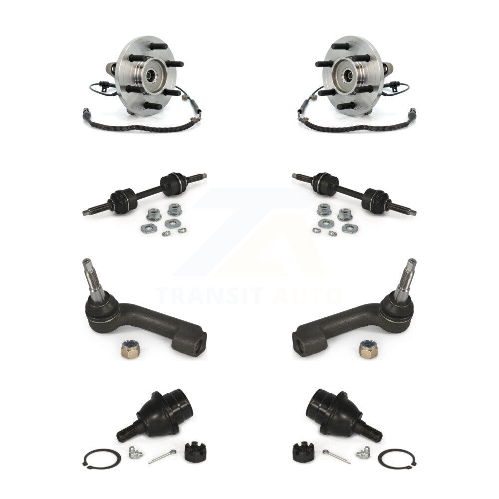 Hub Bearing Lower Ball Joint Outer Tie Rod & Link Front Kit (8Pc) For ...