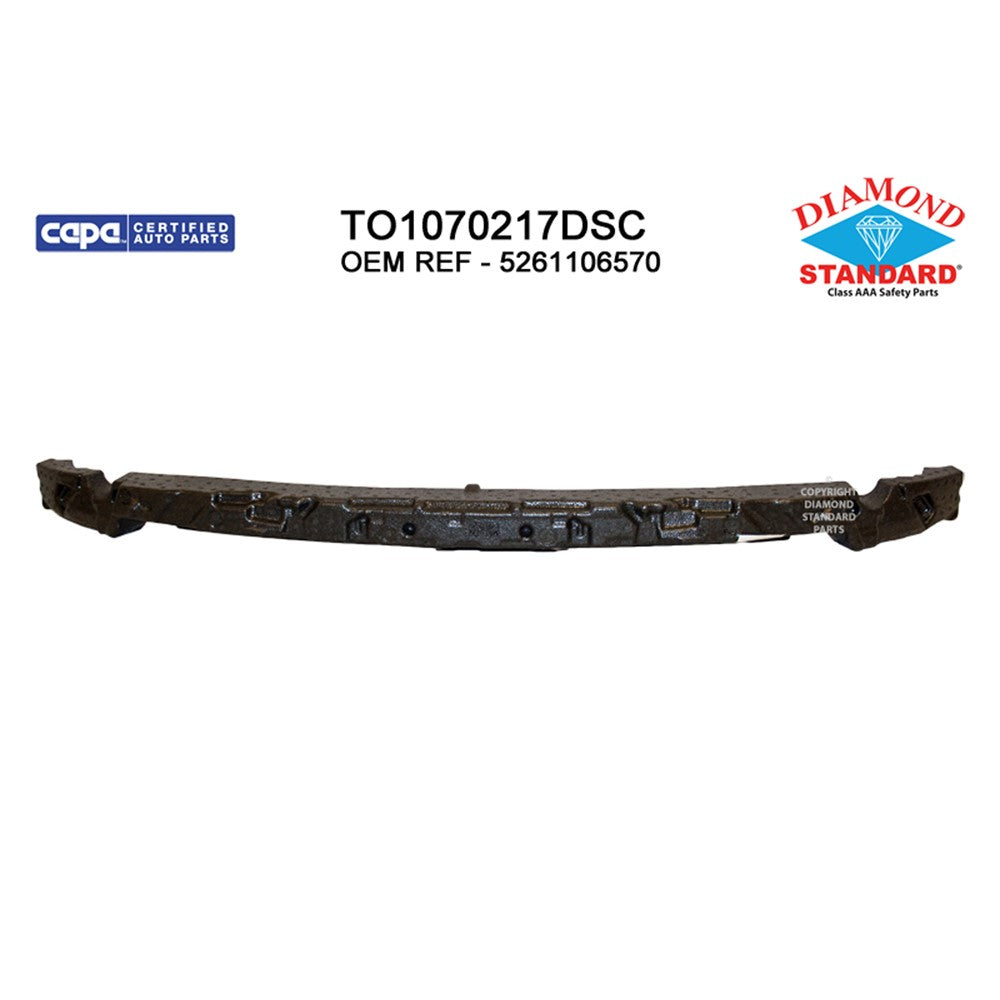 Front Upper Bumper Impact Absorber [mounts Below To1070218] Made Of Ep ...